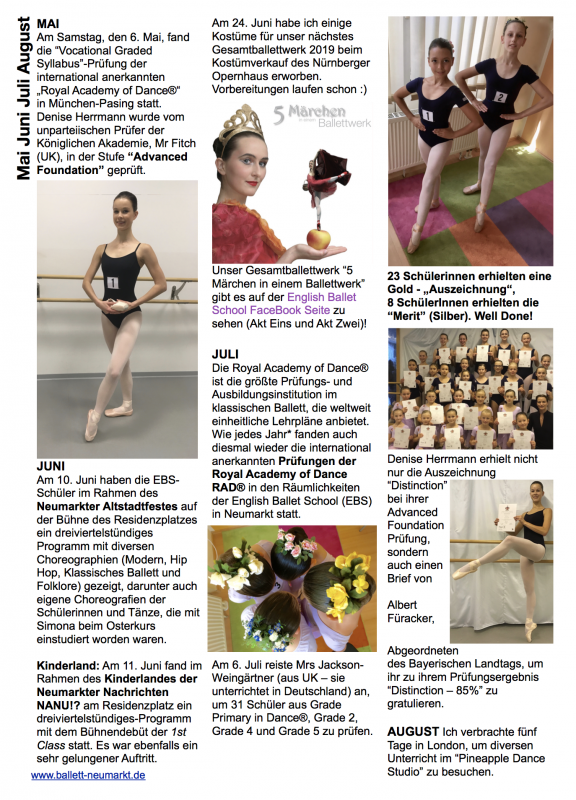 Ballett English Ballet School Neumarkt Kelheim Natalie Pollard